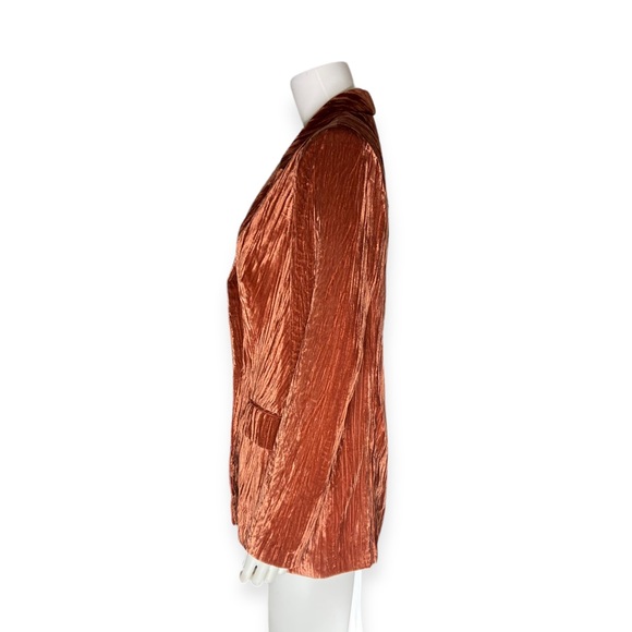 Wayf | Jackets & Coats | Wayf Presley Rust Brown Velvet Double Breasted ...